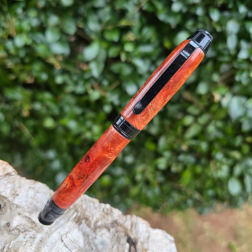 Dillenia Burl Cuban Twist Style Pen with Black Trim – Parko's Pens