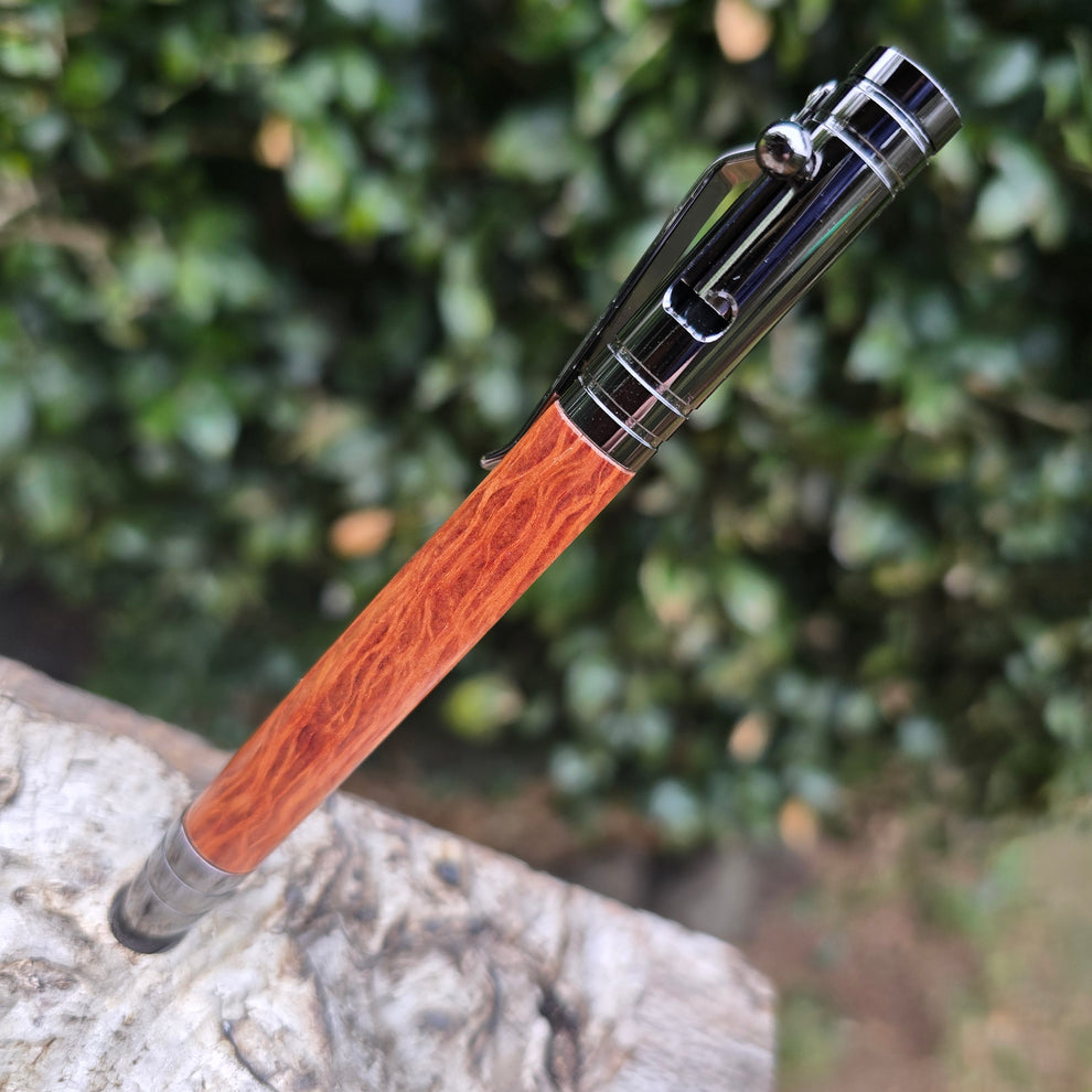 Lace Sheoak Bolster Style Pen with Etched Metal Trim – Parko's Pens